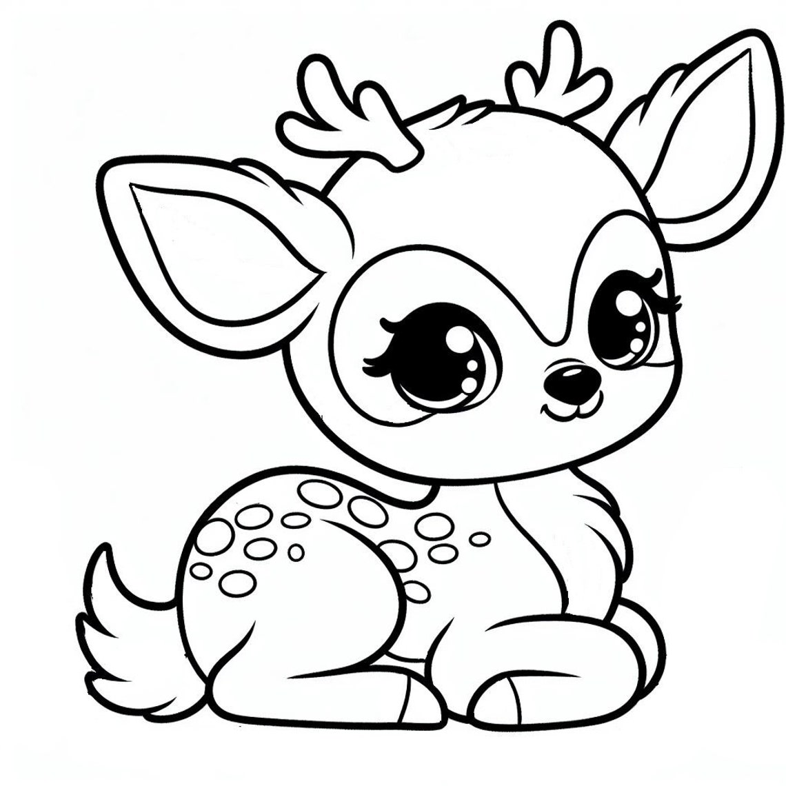 Deer Fawn With SVG Baby Deer Outline Layered SVG Cricut Cut File Baby ...