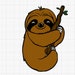 Sloth Outline SVG Sweet Hanging Sloth Outline Cricut Silhouette Cut ...