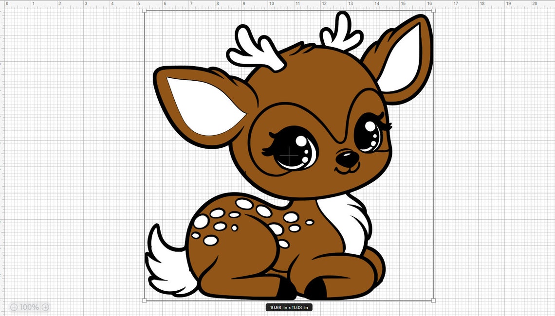 Reh Rehkitz mit SVG Baby Reh Umriss überlagert SVG Cricut geschnitten ...