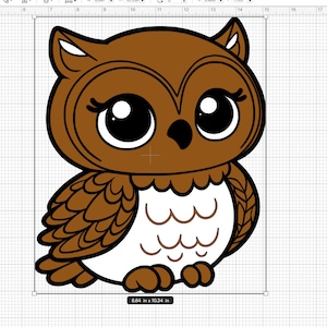 Owl With SVG Baby Owl Outline Cricut Silhouette Cut File Baby Owl Cute ...