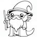 Harry Potl and Friends Cute Axolotl Magic Wizard Svg, Outline Svg Files ...