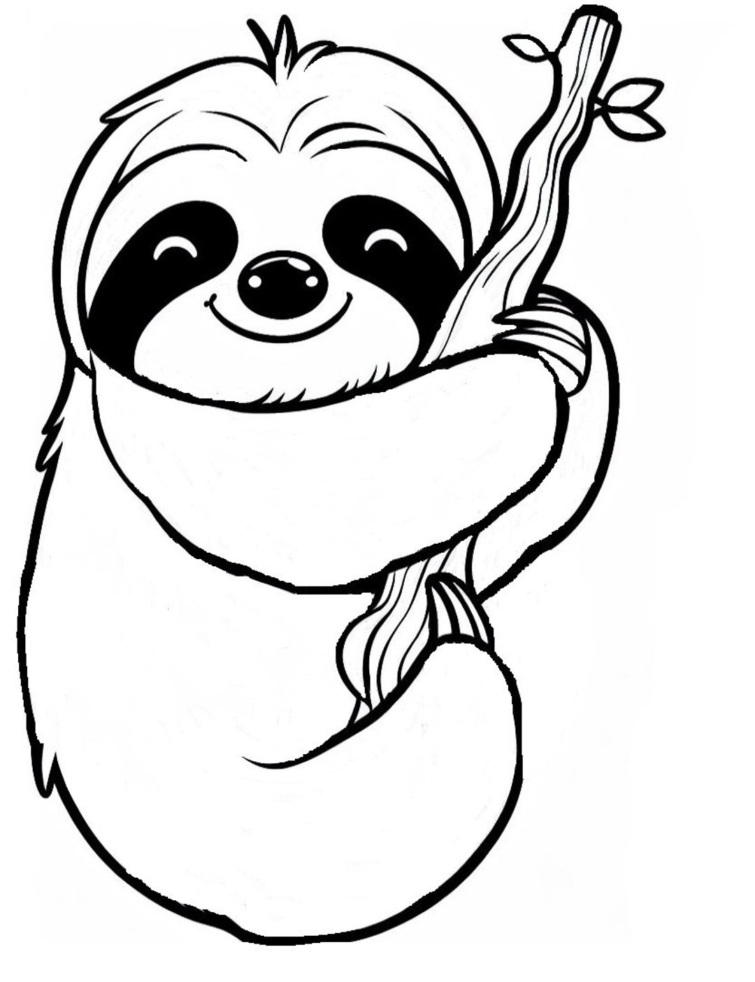 Sloth Outline SVG Sweet Hanging Sloth Outline Cricut Silhouette Cut ...