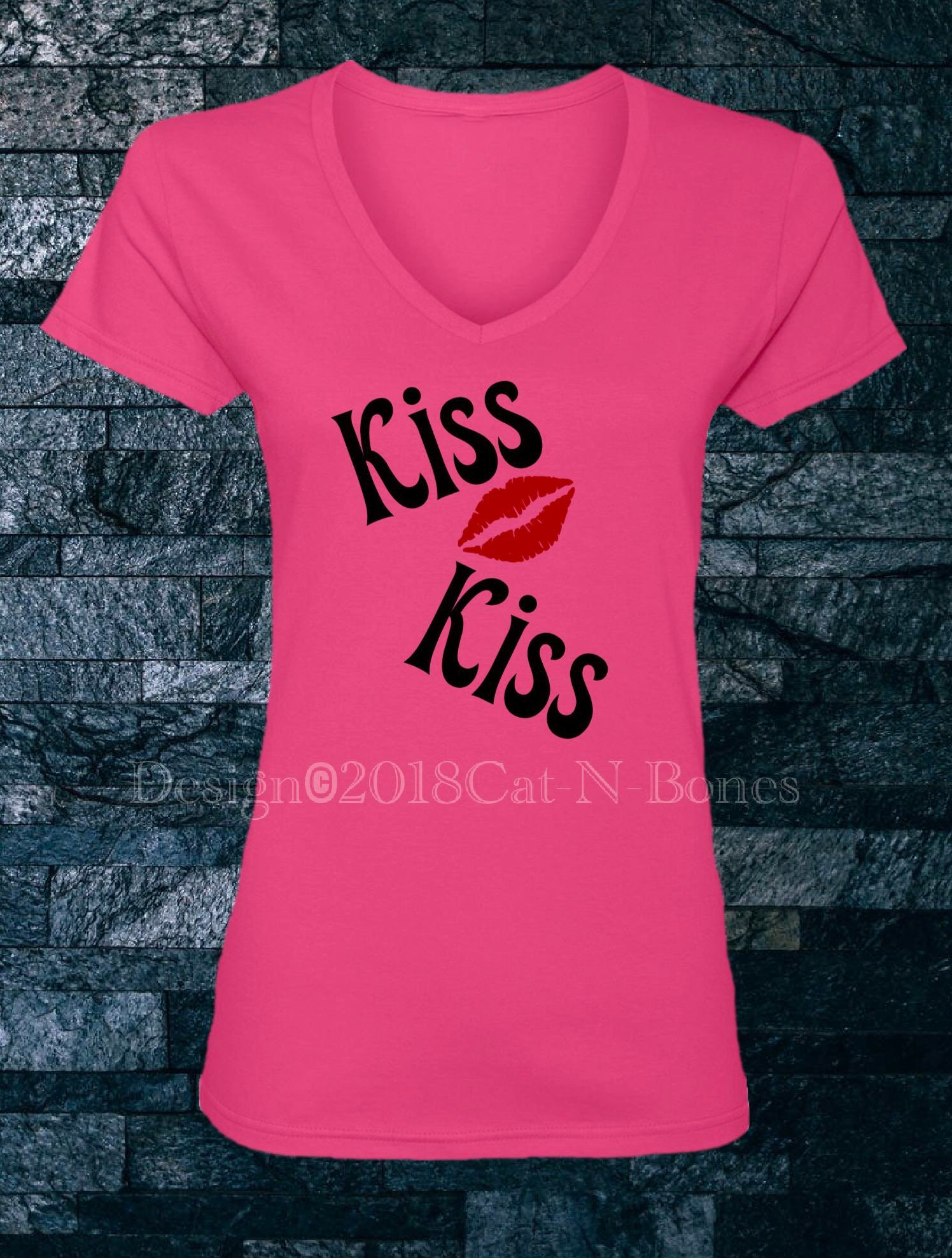 Graphic Tees for Women kiss Kiss V-neck Shirts Gifts for - Etsy UK