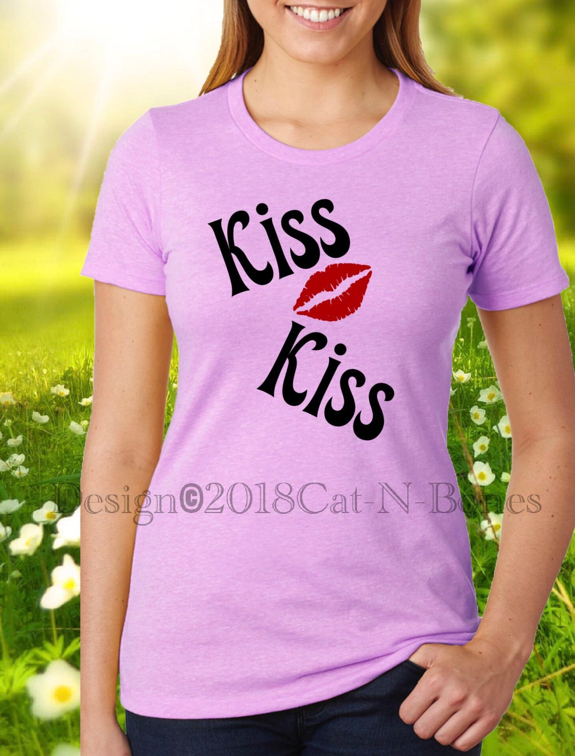 Graphic Tees for Women kiss Kiss V-neck Shirts Gifts for - Etsy UK