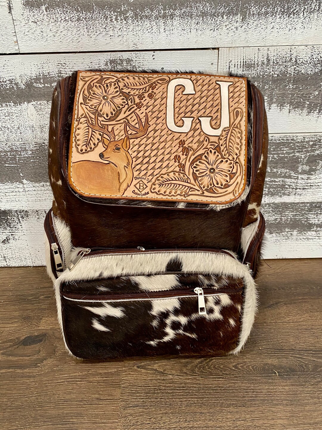 Custom Tooled Leather Hair on Hide Bag - Etsy