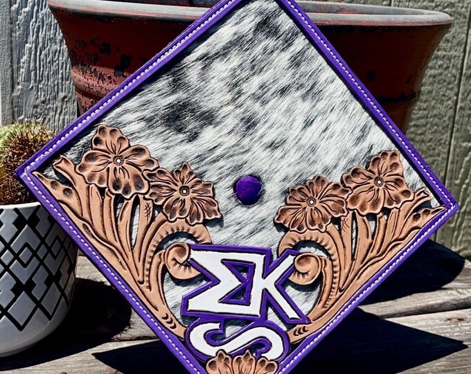 Tooled Leather Graduation Cap - Etsy