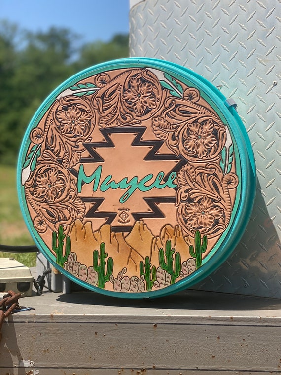 Custom Tooled Leather Rope Can Etsy Canada