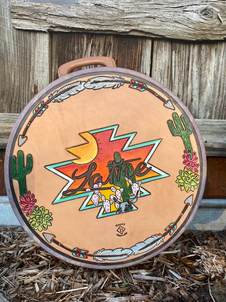 Custom Tooled Leather Rope Can - Etsy