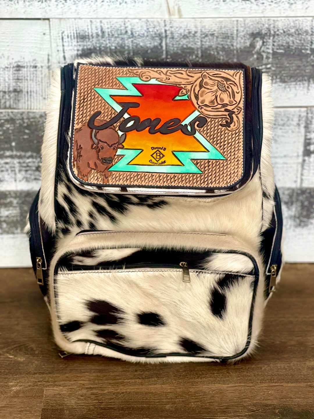 Custom Tooled Leather Hair on Hide Bag - Etsy