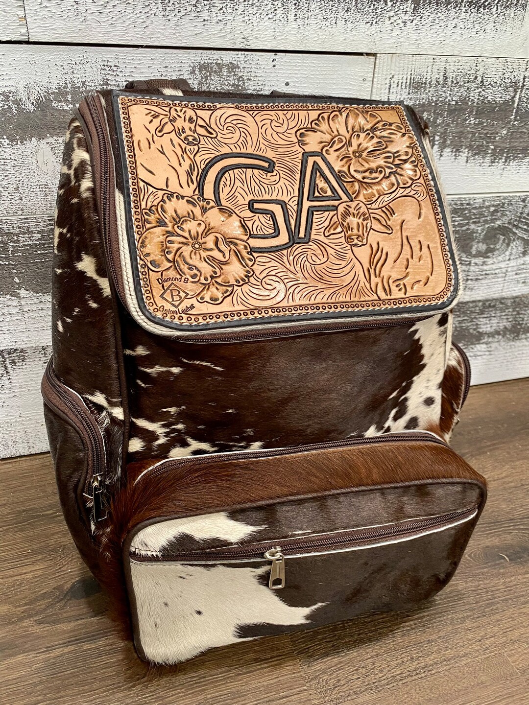 Custom Tooled Leather Hair on Hide Bag - Etsy