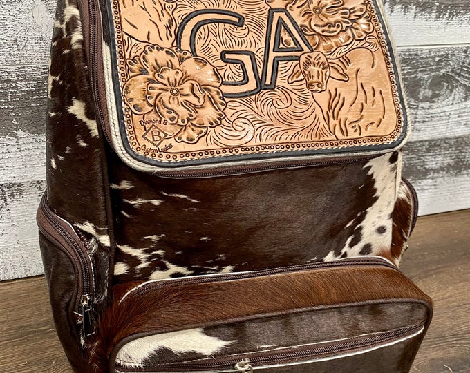 Custom Tooled Leather Hair on Hide Bag - Etsy