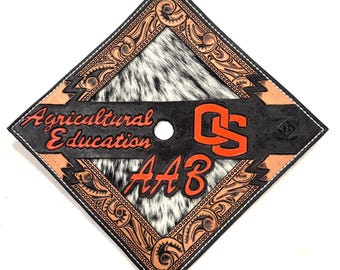 Tooled Leather Graduation Cap - Etsy