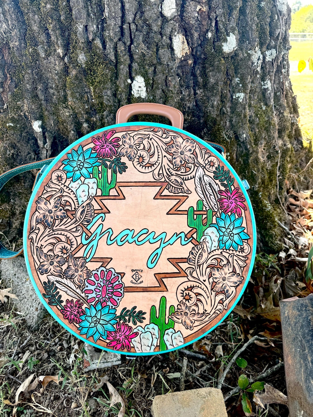 Custom Tooled Leather Rope Can - Etsy