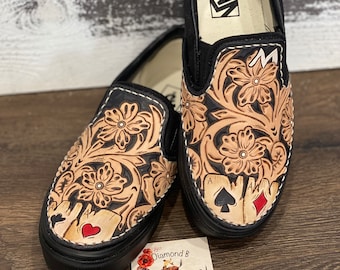 Tooled Bucking Horse Vans Western Vans Wyoming Spirit Custom Leather ...