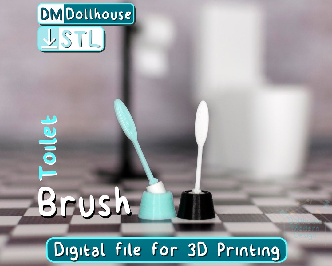 1:12 Scale Toilet Brush & Holder - STL File for 3D Printing. Miniature ...