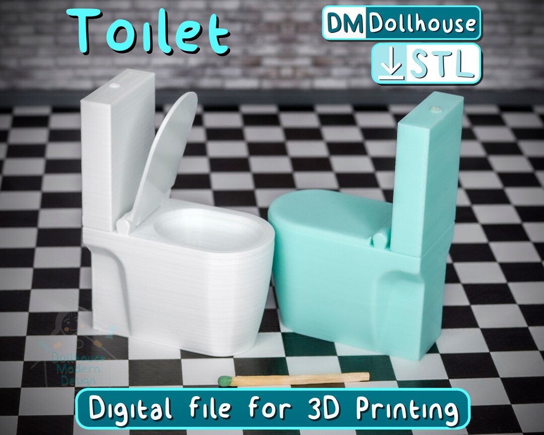 Modern Miniature Toilet With Opening Lid 1:12 Scale - STL File for 3D ...