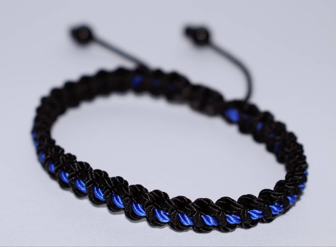 Police Thin Blue Line Bracelet Thin Blue Line Bracelet - Etsy