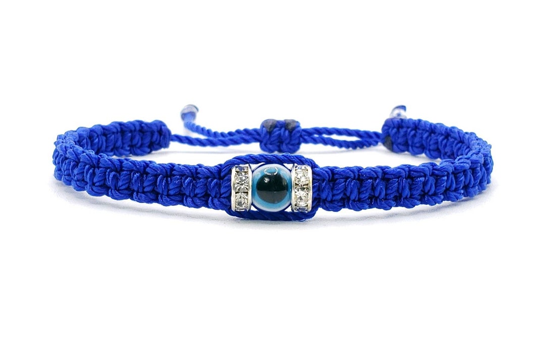 Evil Eye Amulet Bracelet, Good Luck Blue String Wristband, Evil Eye ...