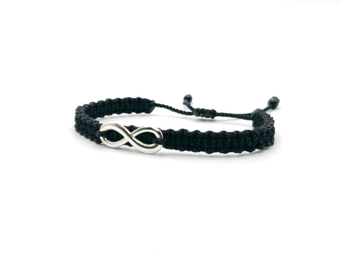 Infinity Bracelet Beautiful Black String Bracelet - Etsy