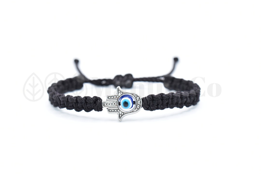 Kids Size Hamsa Hand Black String Bracelet, for Happiness, Luck, Health ...