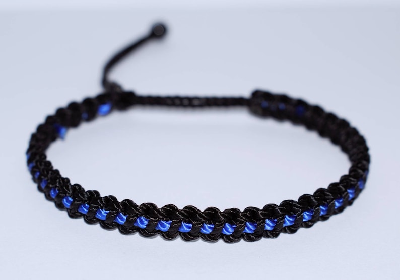 Thin Blue Line Bracelet support Police Braided Wristband new | Etsy