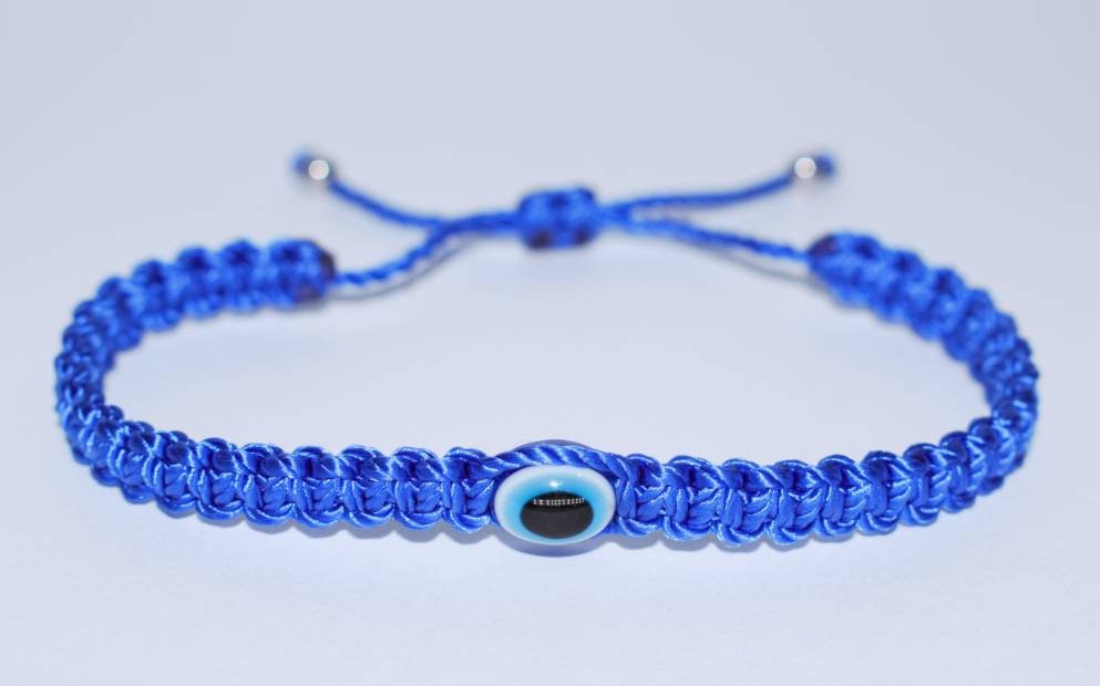 Evil Eye Amulet Bracelet, Good Luck Blue String Wristband, Evil Eye ...