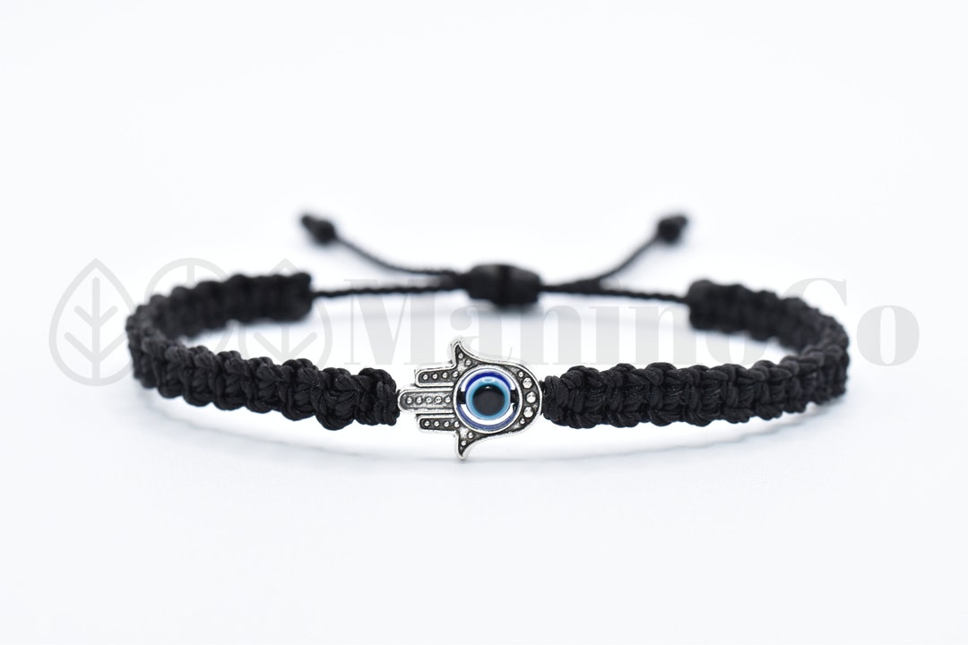 Hamsa Hand Black String Bracelet, for Happiness, Luck, Health, and Good ...