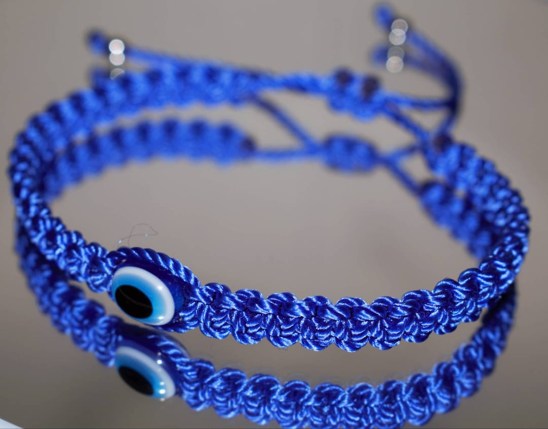 Evil Eye Amulet Bracelet, Good Luck Blue String Wristband, Evil Eye ...