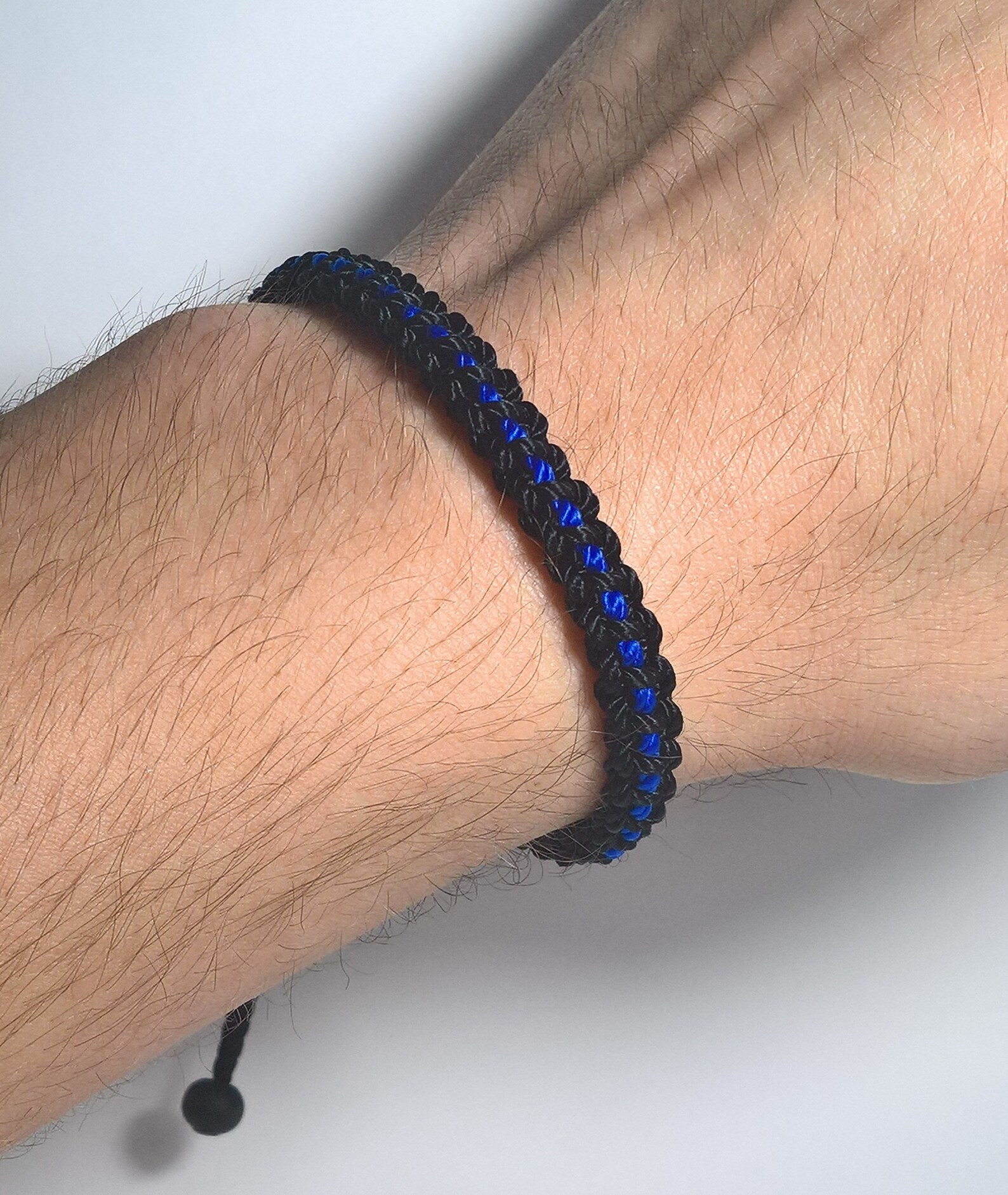 Thin Blue Line Bracelet support Police Braided Wristband new - Etsy