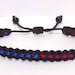 Half Thin Blue Line and Half Red Line Bracelet, Half Blue Line and Half ...