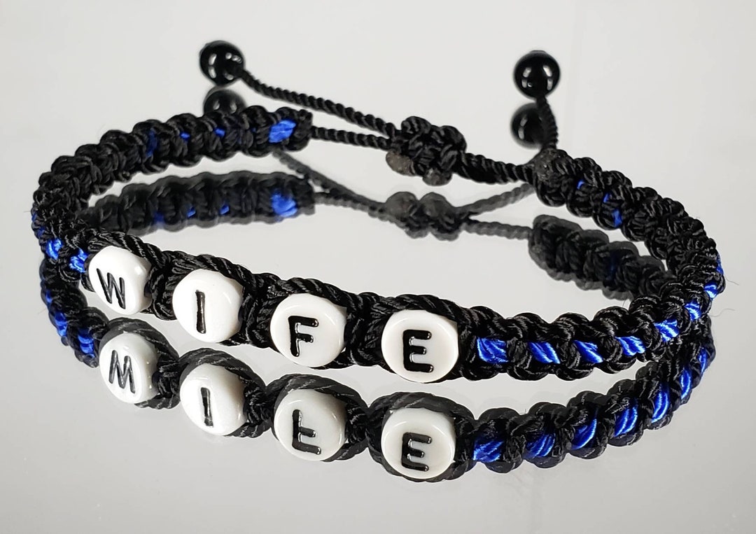Thin Blue Line Wife Bracelet, Very Cute, Support Police Wristband, New ...