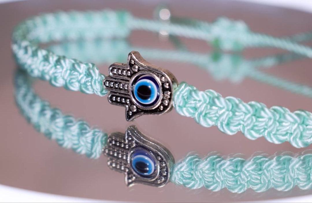Hamsa Hand Braided Bracelet for Happiness Luck Health and - Etsy