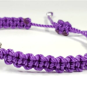 Hamsa Hand Purple String Bracelet, for Happiness, Health, and Good ...
