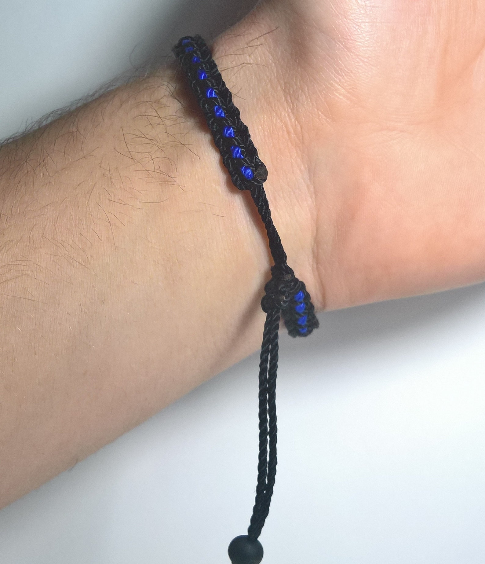 Thin Blue Line Bracelet support Police Braided Wristband new - Etsy