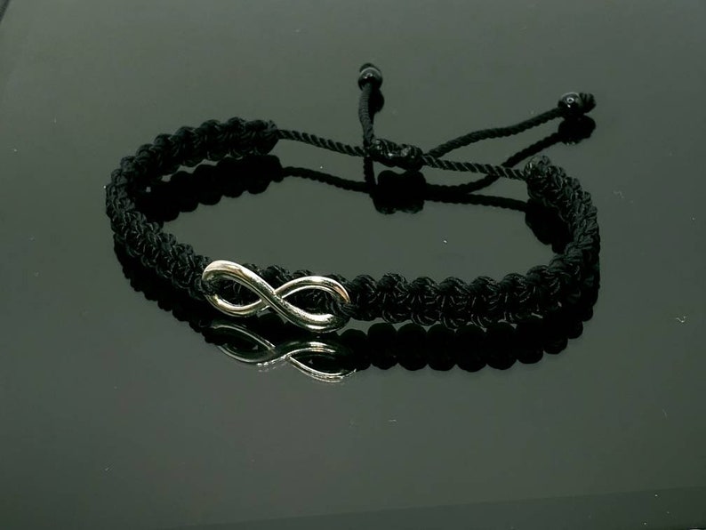 Infinity Bracelet Beautiful Black String Bracelet - Etsy