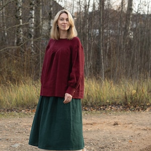 Medieval Tunic for Women puff Sleeve Peasant Linen Blouse Renfaire ...