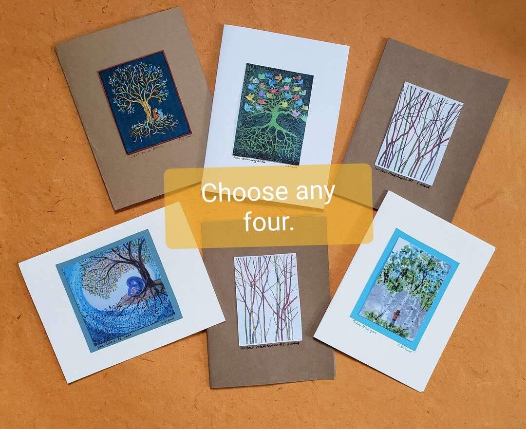 Tree Art Cards - Etsy
