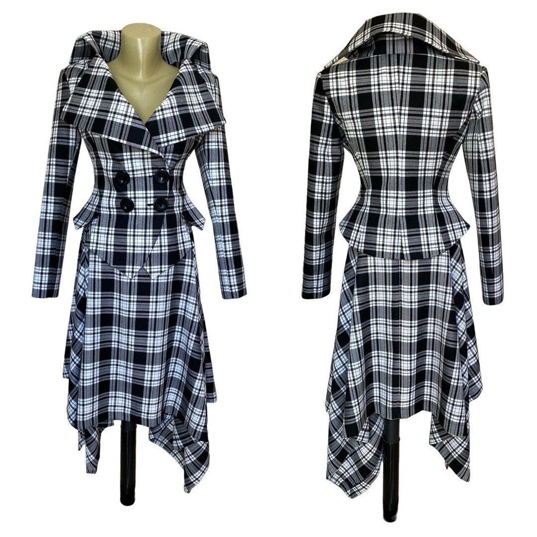 Plaid Suit, Jacket Blazer, Tartan Suit,steampunk Gothic Punk Grunge ...