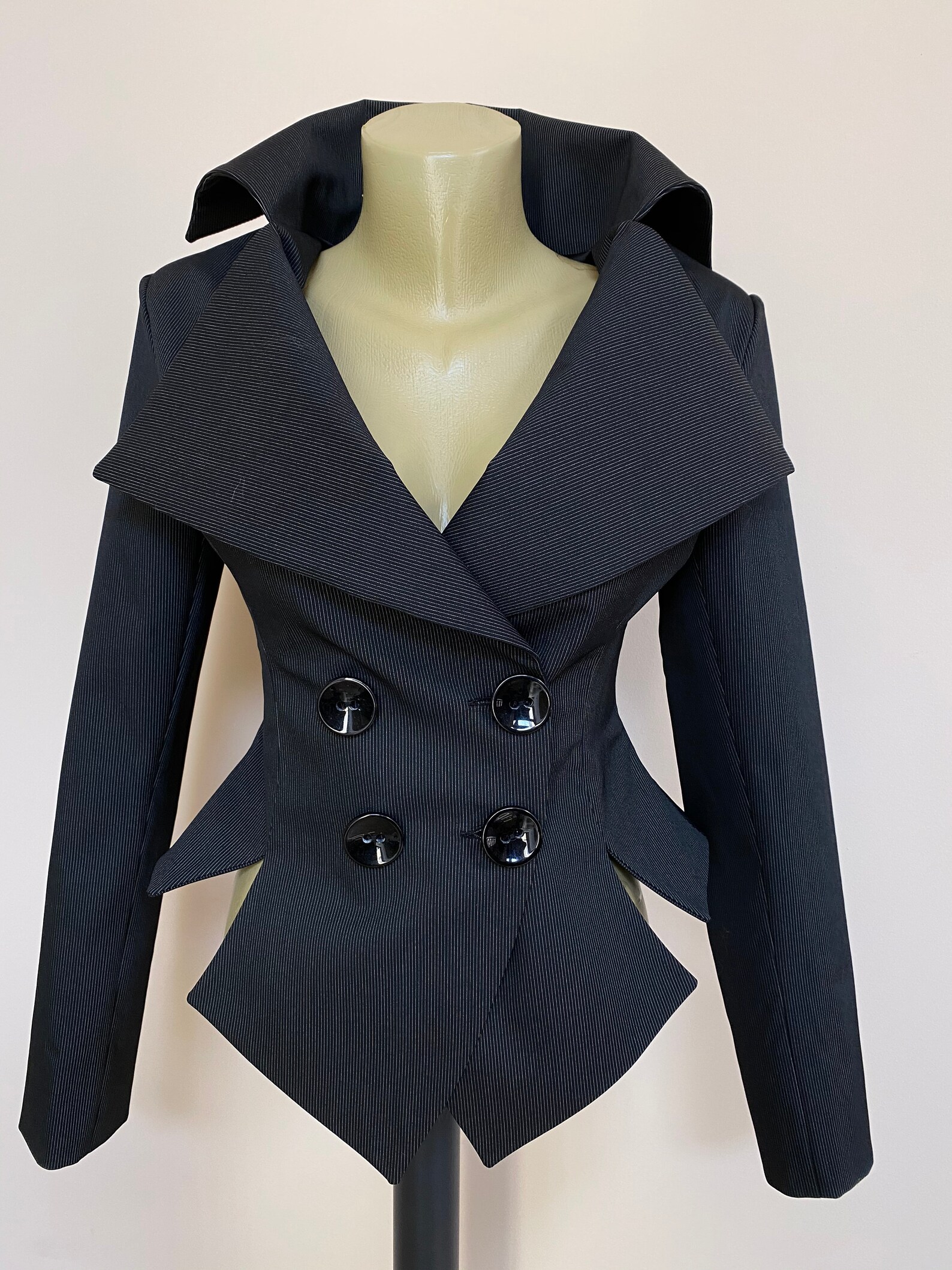 Black Striped Jacket,tailored Jacket Blazer, Steampunk Gothic Punk ...