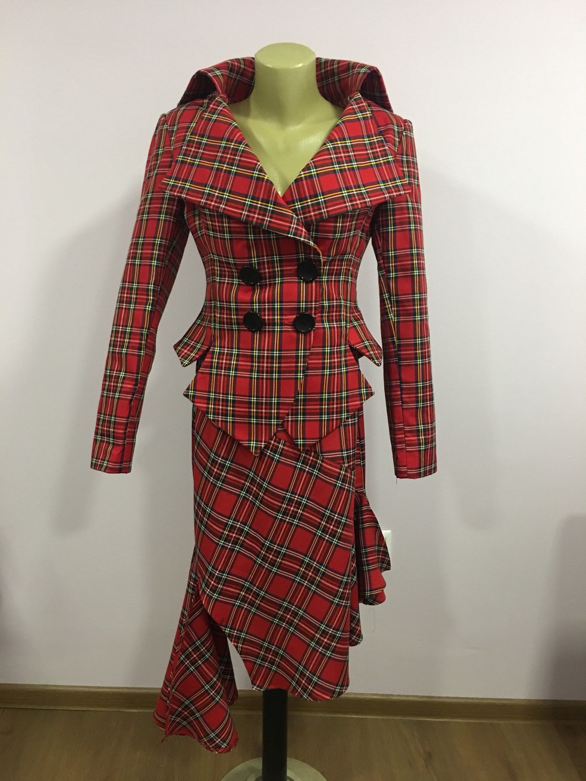 Plaid suit jacket blazer Tartan suitSteampunk Gothic Punk | Etsy