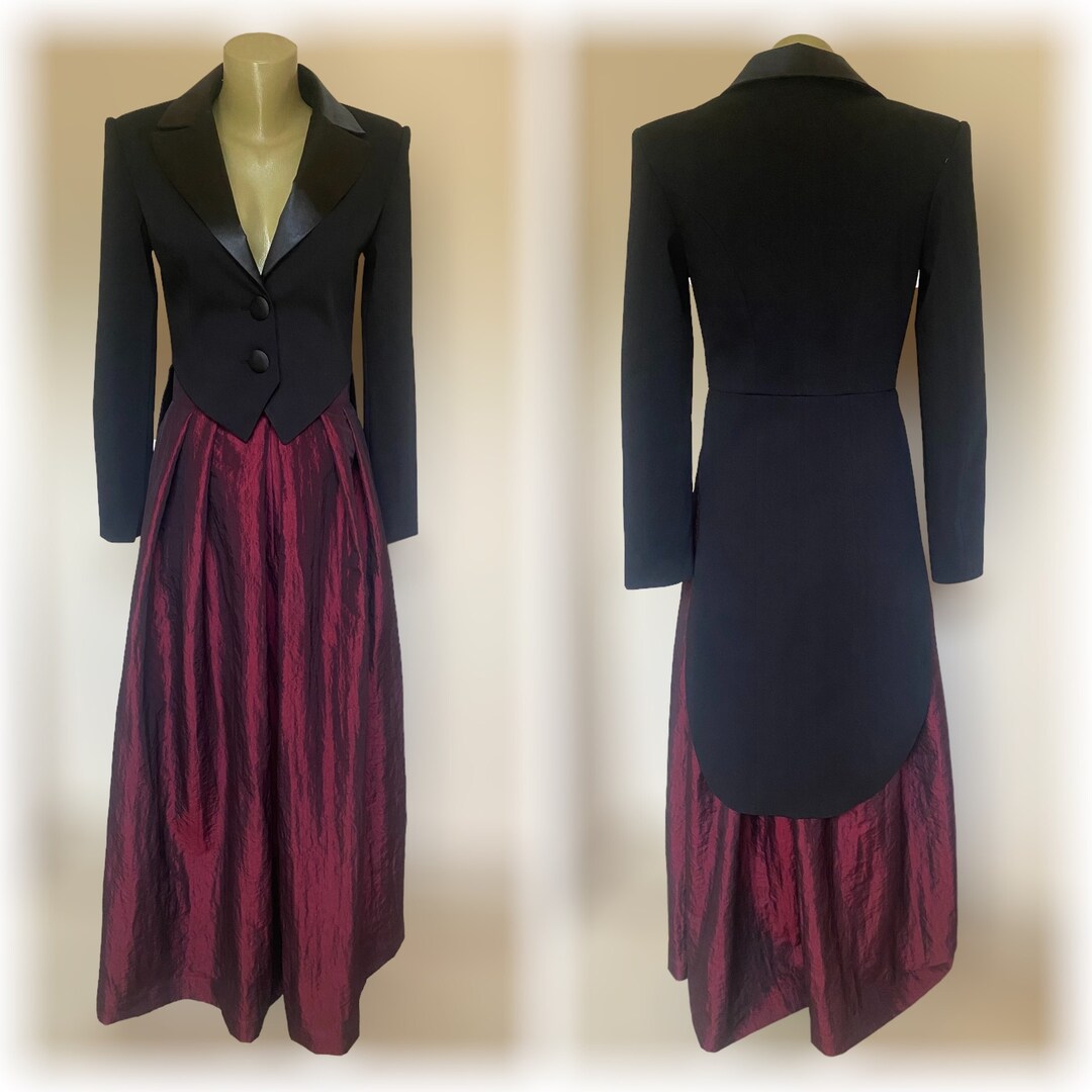 Black Formal Tailcoat, Tuxedo Tails for Women, Steampunk Jacket, High ...