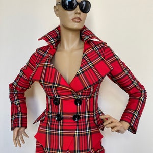 Plaid Suit Jacket Blazer Tartan Suitsteampunk Gothic Punk - Etsy