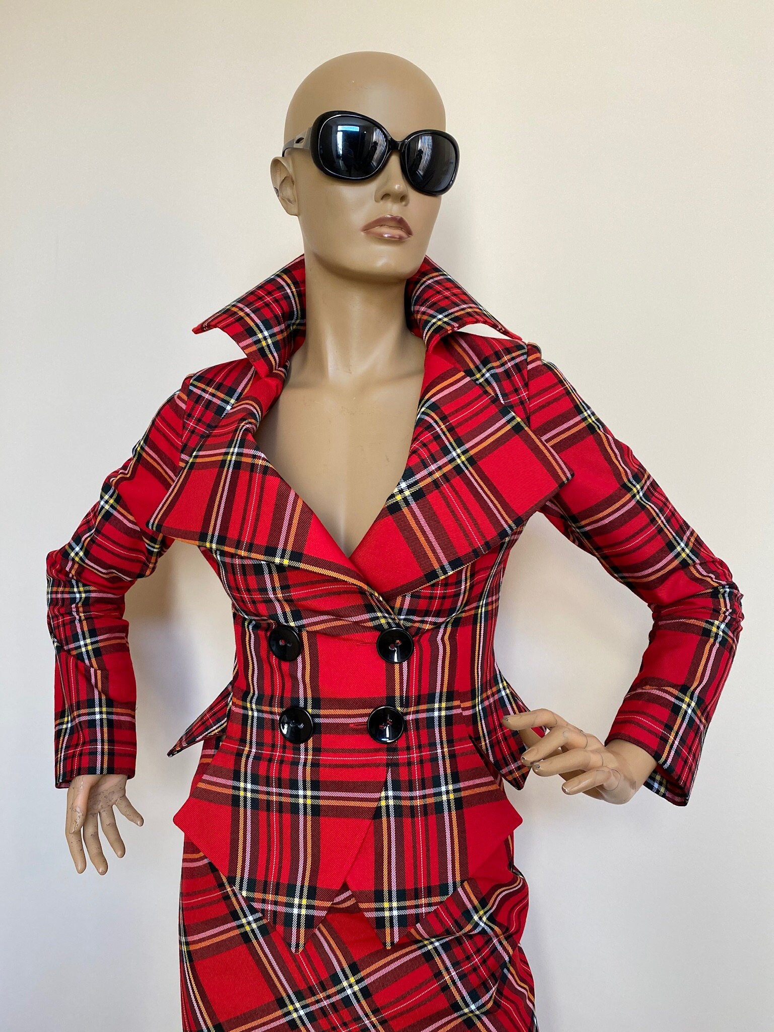 Plaid Suit Jacket Blazer Tartan Suitsteampunk Gothic Punk - Etsy