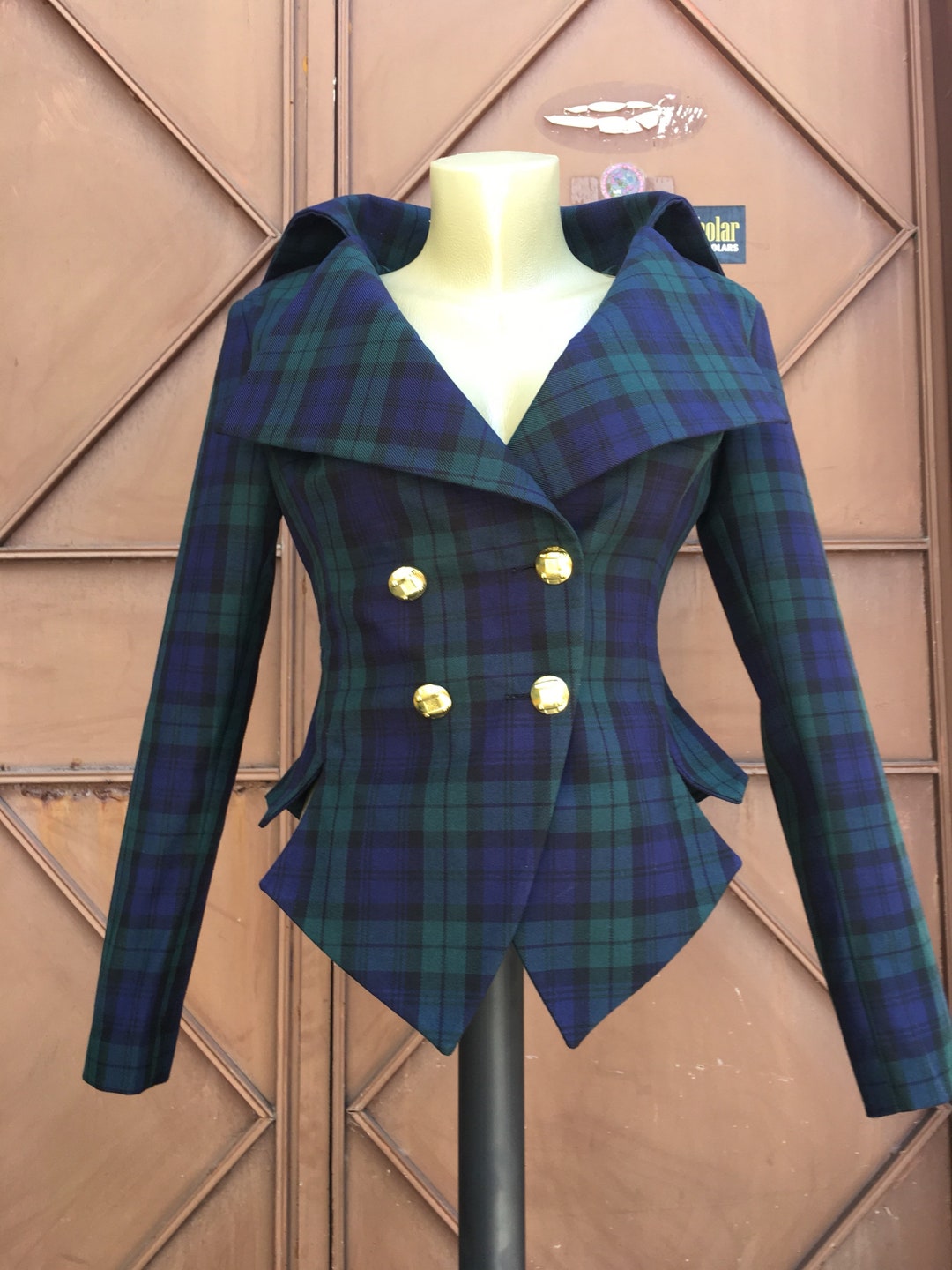 Plaid Jacket Blazer, Tartan Jacket Blazer, Steampunk Gothic Punk Grunge ...