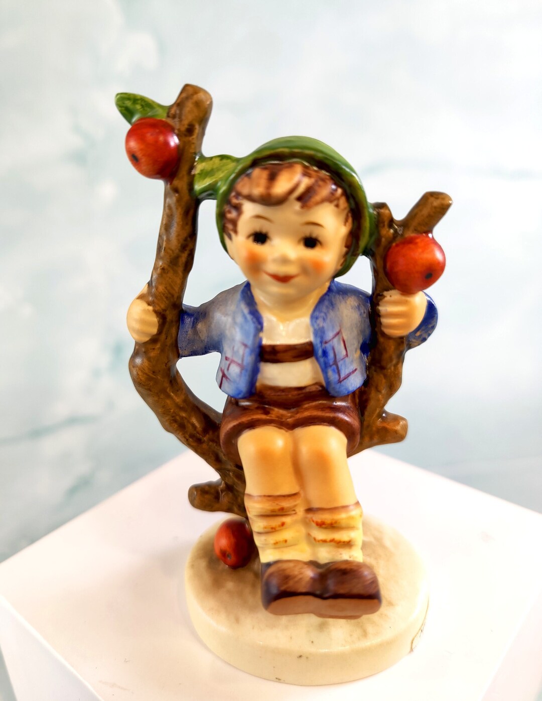 1972 Happy APPLE TREE BOY Smiling Hummel 142 3/0 Artist Painted the ...