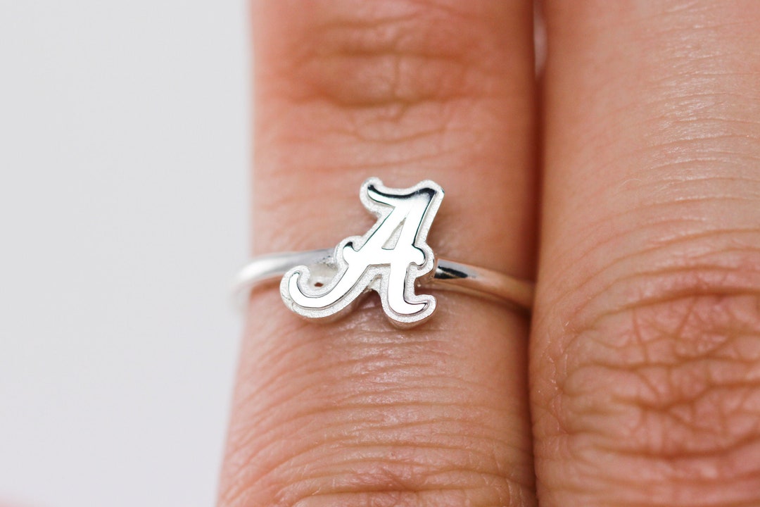 Bama A Inspired Ring Roll Tide Letter A Ring Alabama A Roll Tide - Etsy