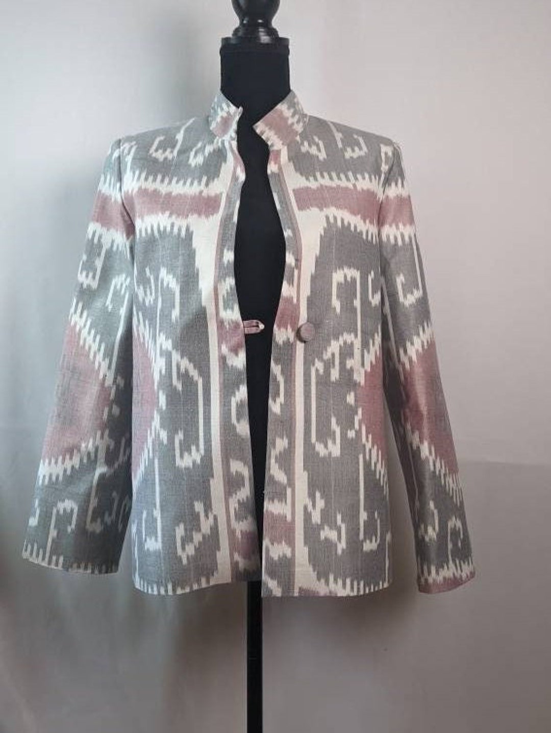Handwoven Uzbek Ikat Jacket: Silk Cotton Blend - Etsy