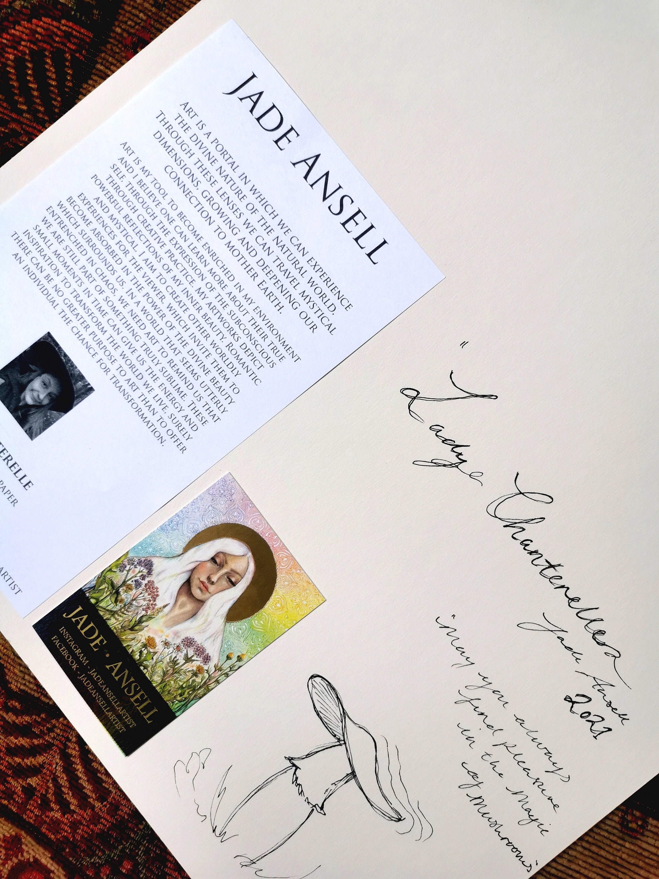 Lady Chanterelle A3/A4 Mounted Print, Jade Ansell, Mushroom Woman ...