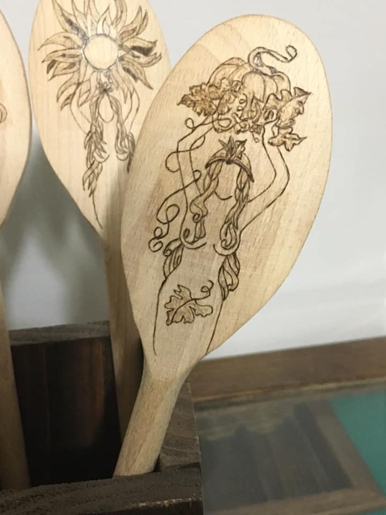 Kitchen Witch Spoon Set and Sign Witch Seasons Spoons and - Etsy
