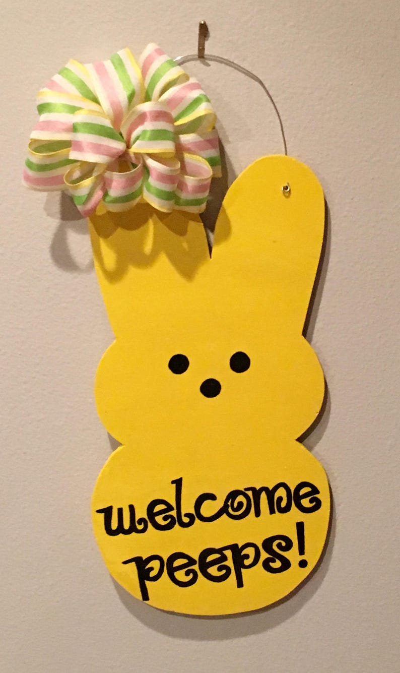Welcome Peeps Easter Door Hanger | Etsy